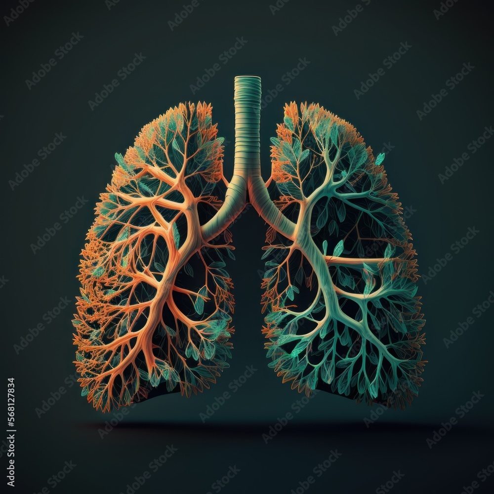 Human lungs, lung, medicine, lung, tree, roots, leaves, criative ...