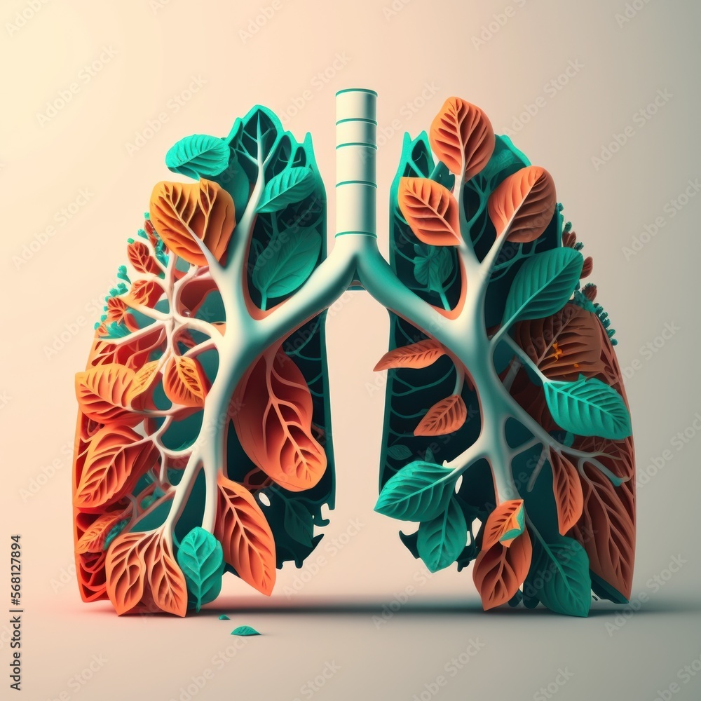 Human lungs, lung, medicine, lung, tree, roots, leaves, criative ...