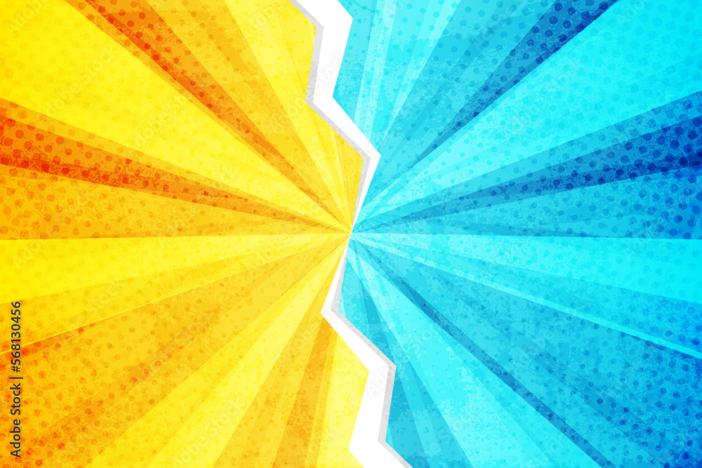 Yellow and blue versus background template retro style, vector ...