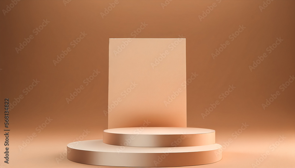 A 3D Podium Stand with Skin-Colored Background, A sophisticated and ...