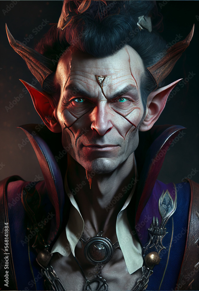 Fantasy RPG Dark Elf character, magic, illustration for portraits and ...