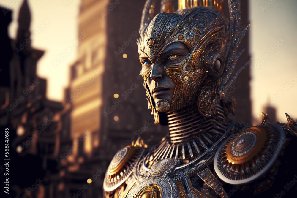 Alien God of Old in Gold - Mystical Fantasy Character - AI Generated ...
