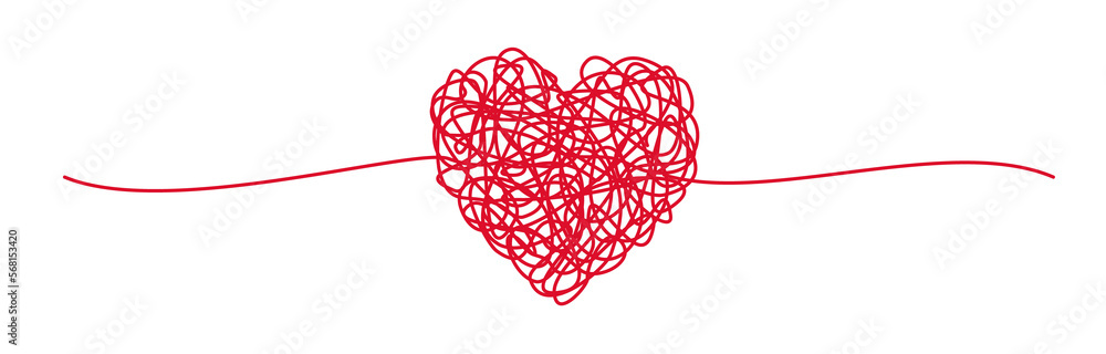 Heart shaped tangled grungy scribble png clipart Stock Illustration ...