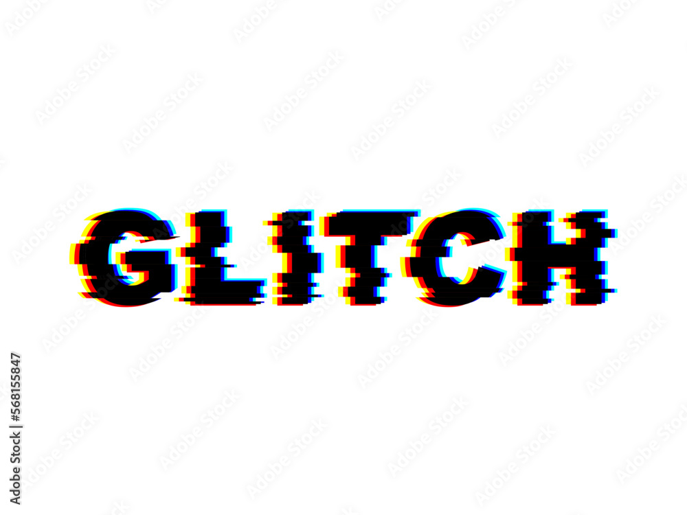 glitch text effect Stock Vector | Adobe Stock