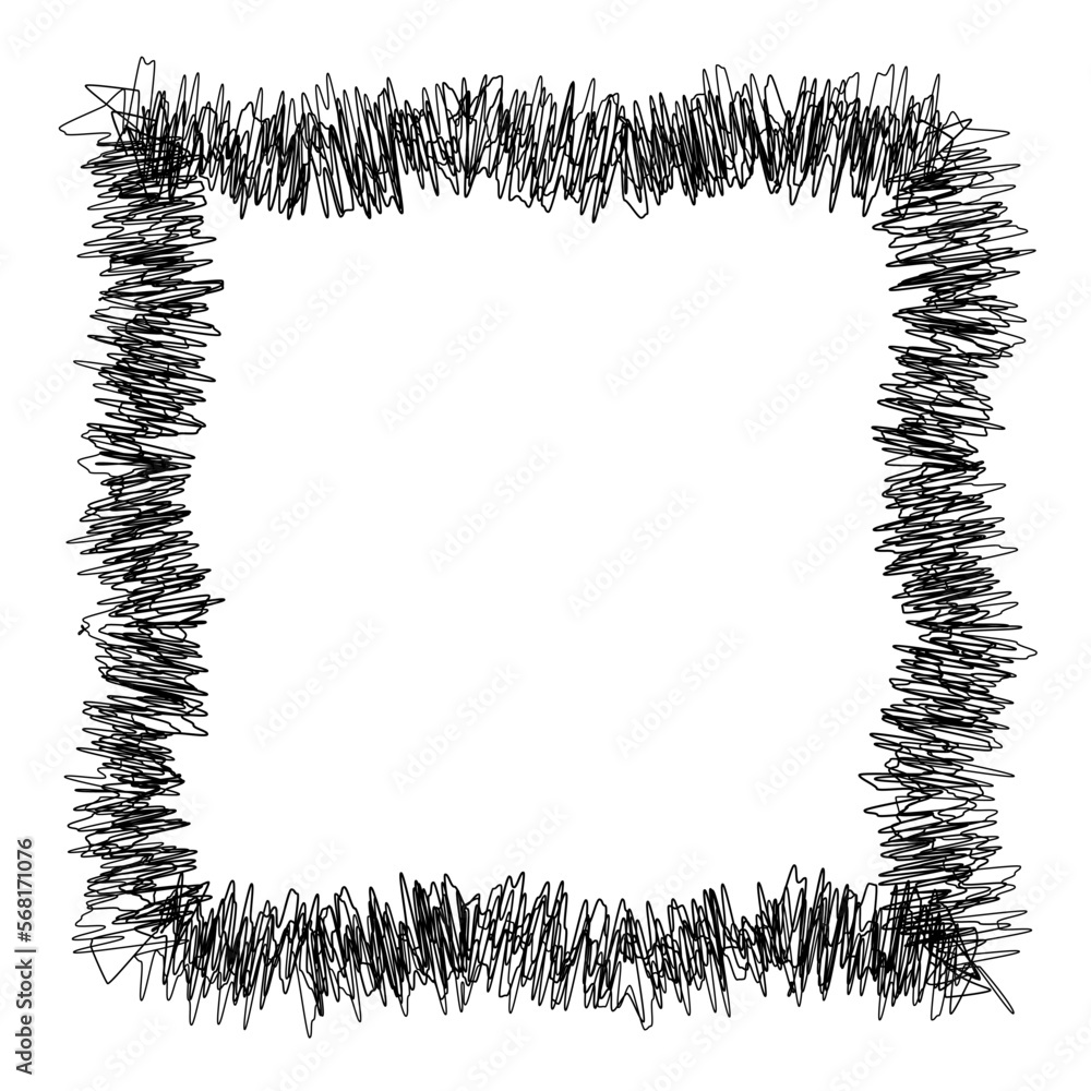 Quick sketch border. Hand drawn square frame. Vector borders grunge ...