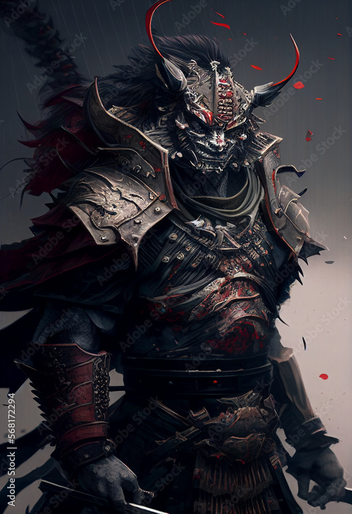 AI Ancient Samurai ready for battle to kill Japanese demons. Perfect ...