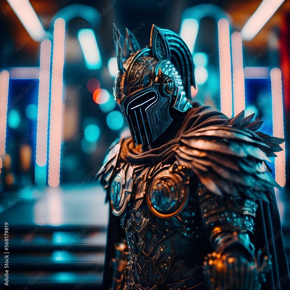 cyberpunk theme futuristic roman empire neon lights Ultrarealistichigh ...