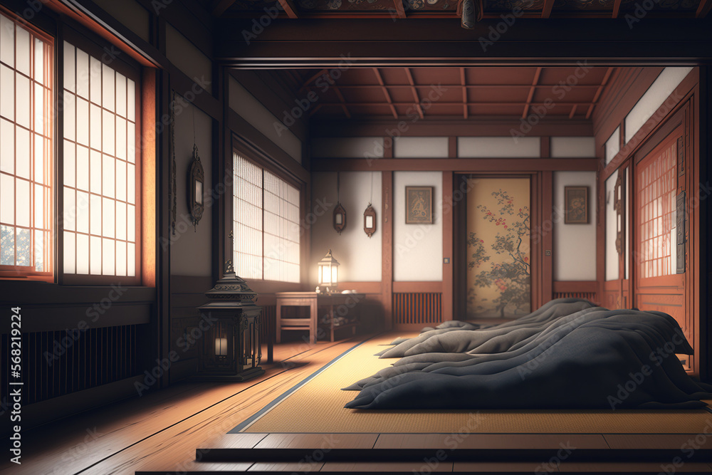 Japan's Koyasan Temple has a traditional room with tatami mats and beds ...