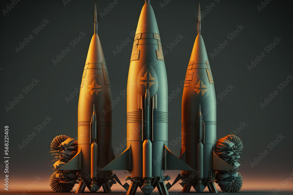 Warhead equipped missiles are prepared for launch. missile protection ...