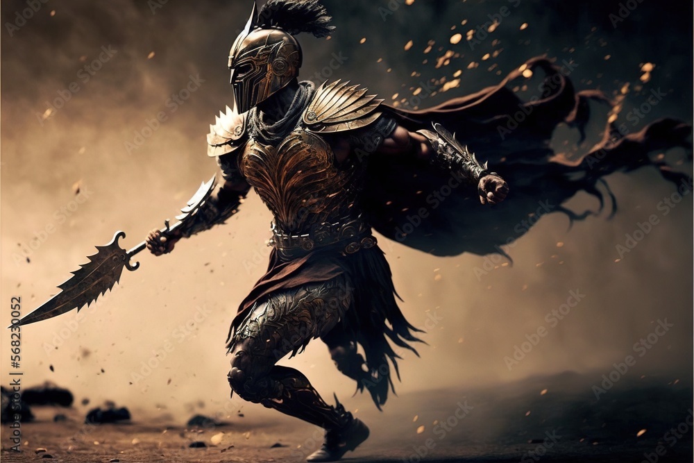 Fantasy soldiers in medieval historic in action, moviearmor, generative ...