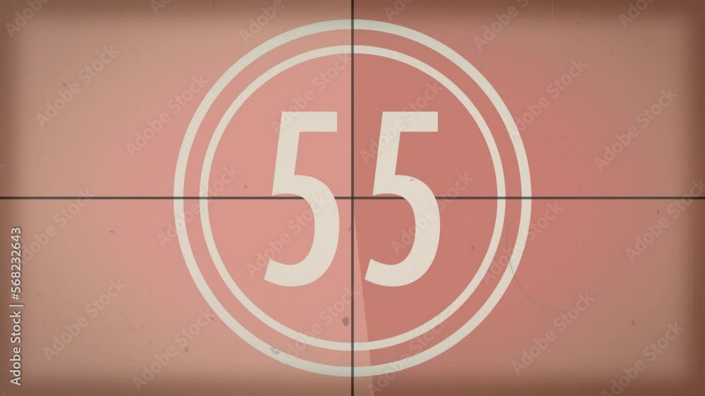 60 Seconds 1 Minute Vintage Film Countdown On Coral Pink Orange