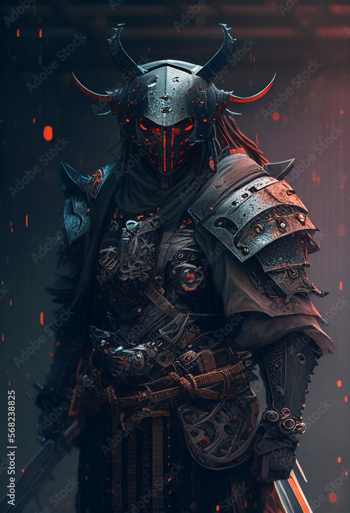 CYBORG SAMURAI, GENERATIVE AI, Perfect Cellphone Wall Art, Illustration ...