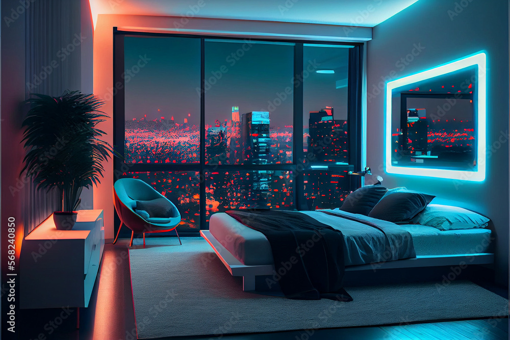 Interior Neon Lights Room