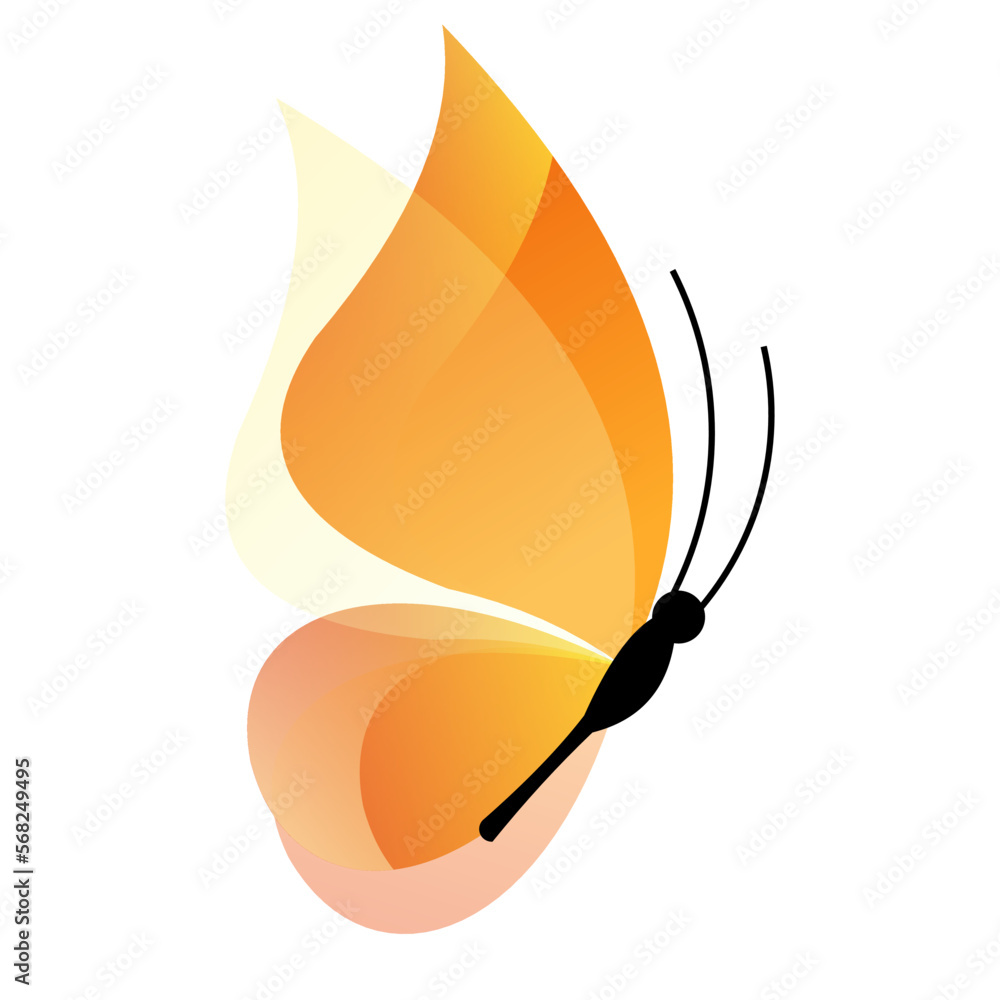 Vector de mariposa. Mariposa naranja. Mariposa vector para modificar ...