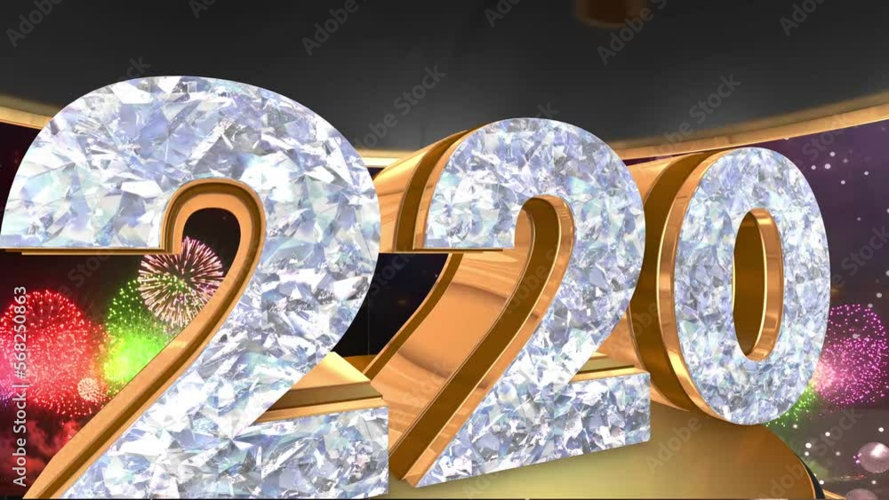 Vidéo Stock 220th anniversary animation in gold and diamonds with ...