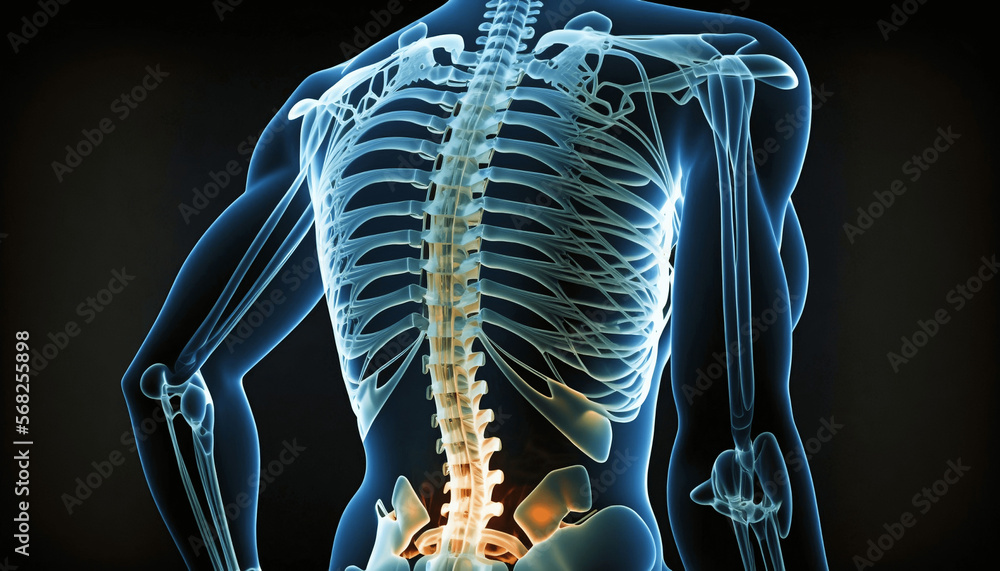 Lower Back Pain Illustration. Generative AI. Stock Illustration | Adobe ...