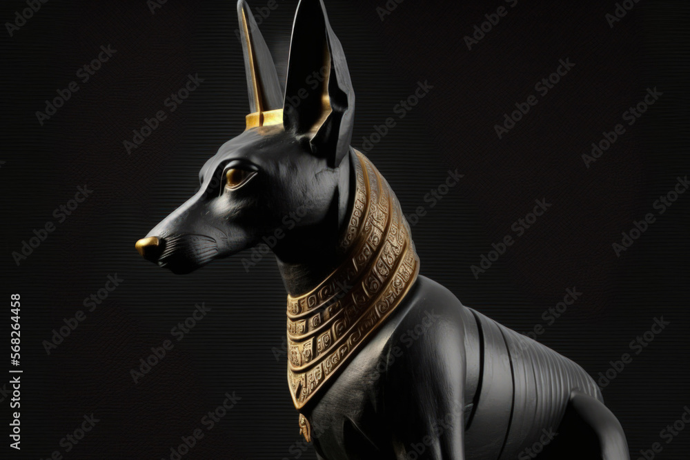 Black Anubis statue from ancient Egypt. Generative AI Stock ...