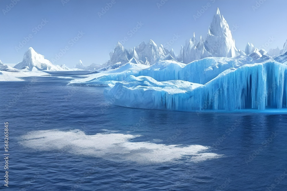 Frozen Wonder: A Beautiful Snow and Ice Landscape - Generated by AI ...