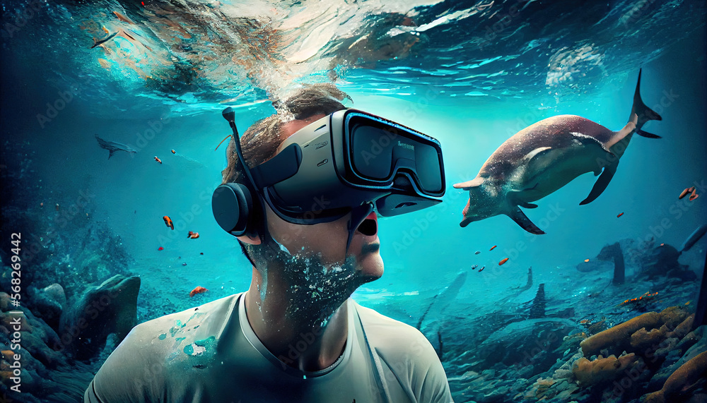 white male swimming in virtual reality - the metaverse is connecting us ...
