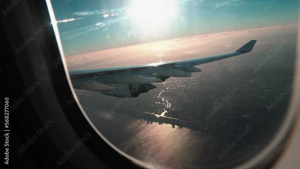 Vidéo Stock Airplane Landing in Miami USA. Beautiful aerial view of ...