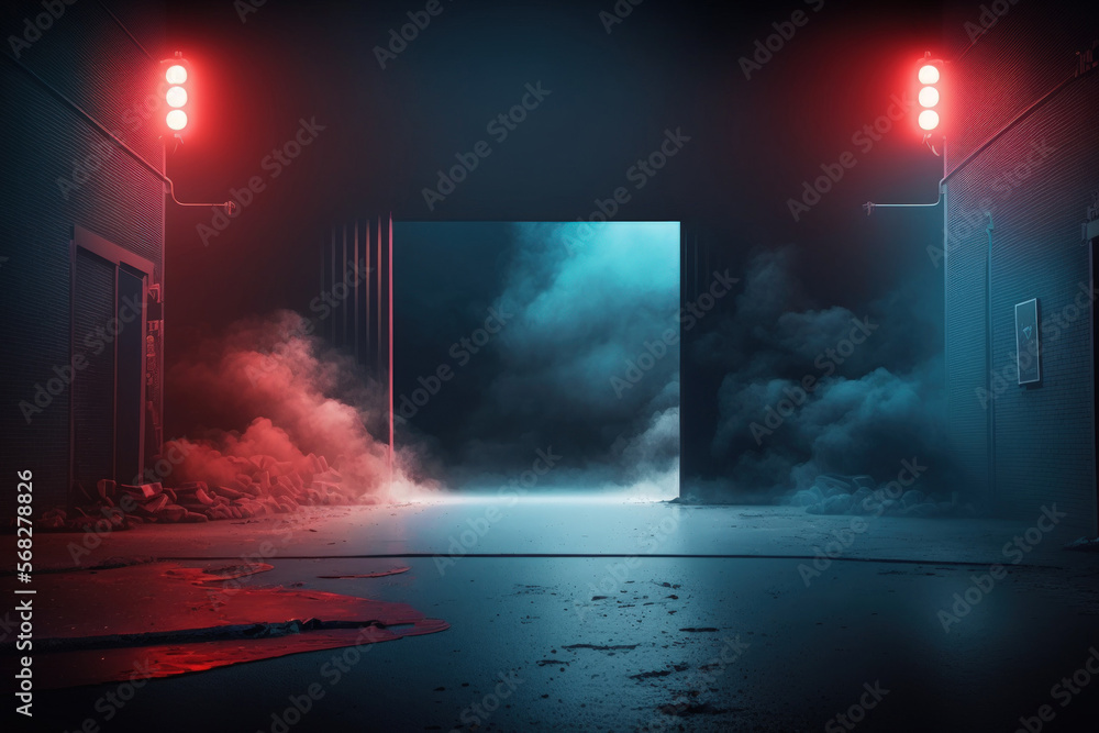 Dark stage performances, a blue colored background, a pitch black ...