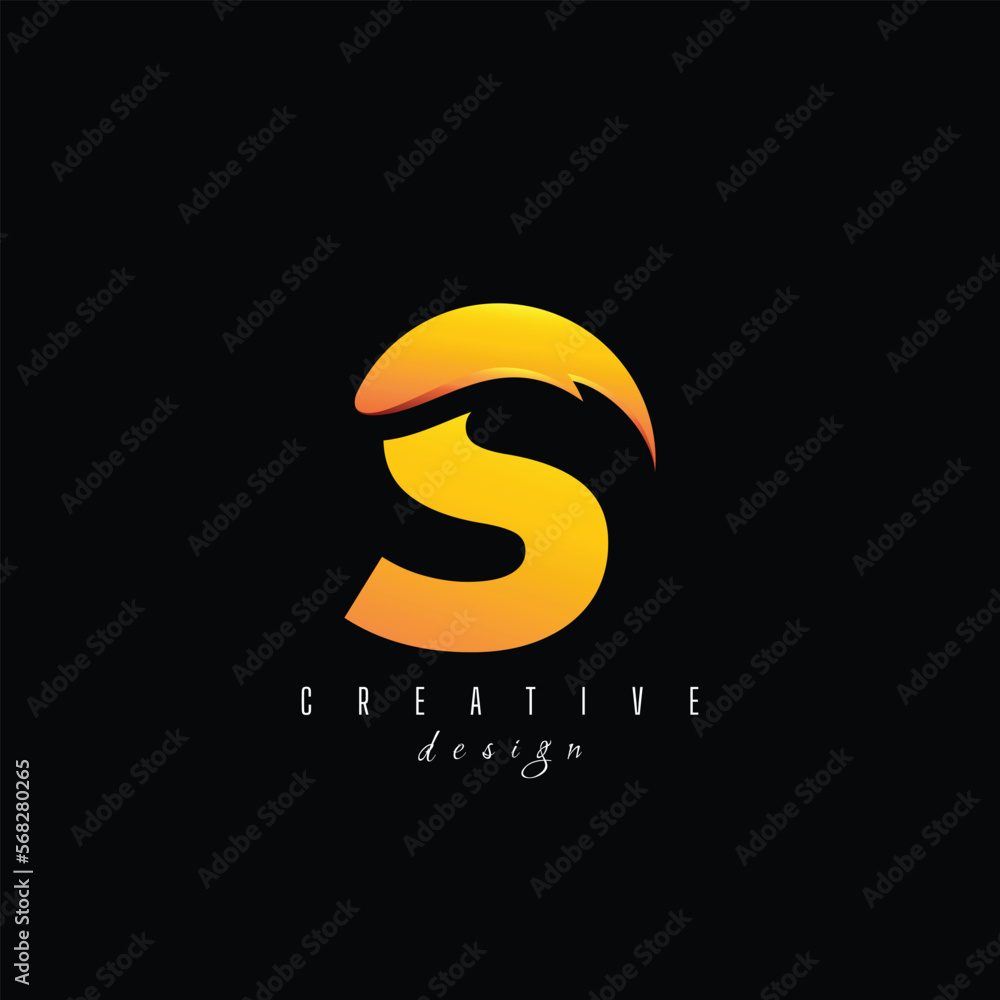 Letter S Logo Design Vector with Curved Purple Blue Swoosh Lines and Creative Look. Elegant ...