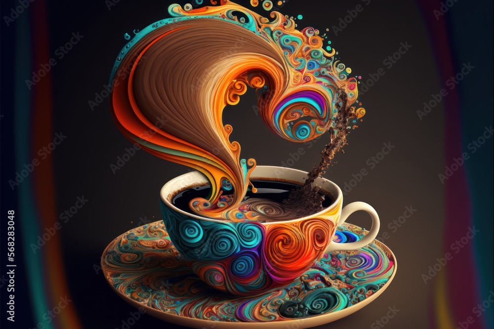 coffee rainbow, LGBTQIA+, colors, a cup of coffee tea with a rainbow ...