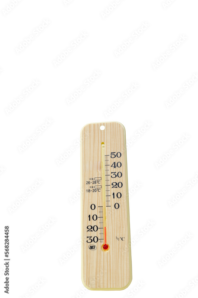 Thermometer for measuring air temperature isolated transparent ...