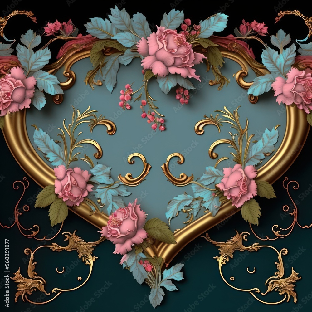 Designer Valentine's Day Artistic Rococo for a Beautiful Border ...