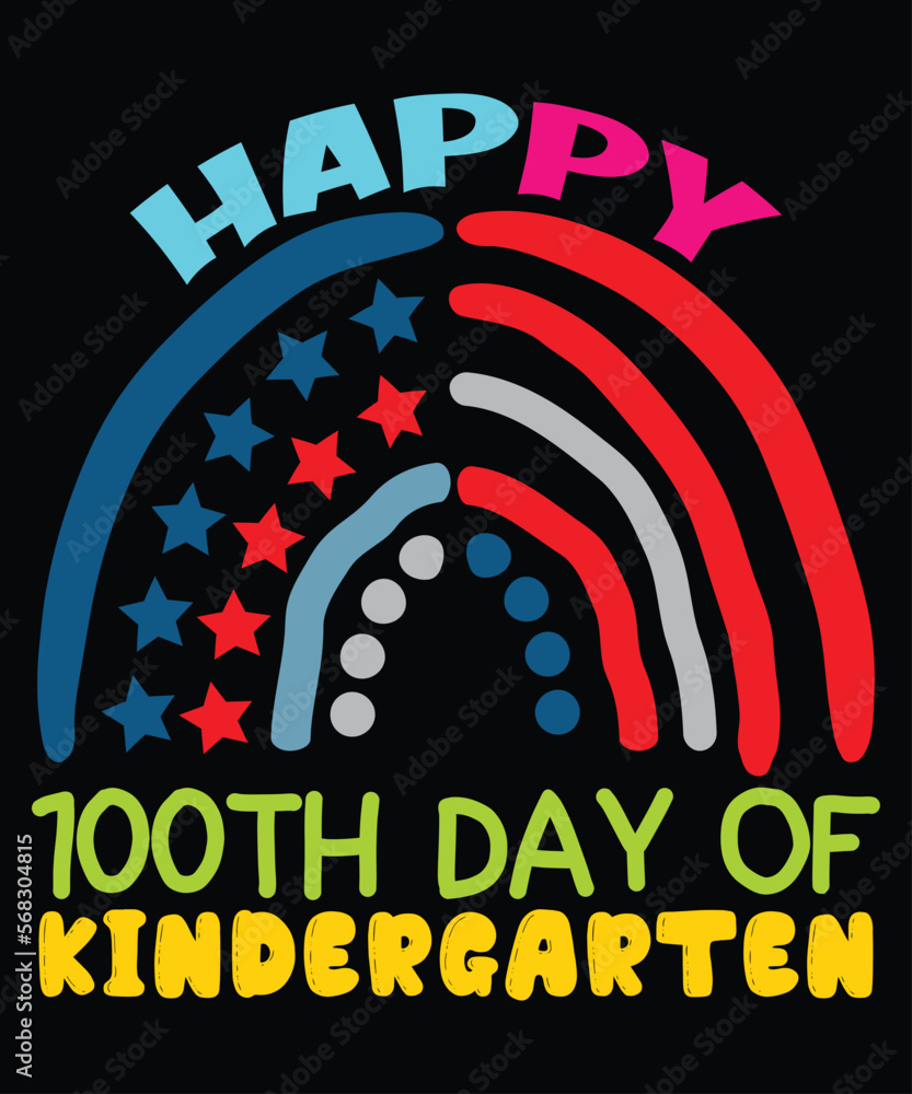 Happy 100TH Day Of Kindergarten, Happy back to school day shirt print ...