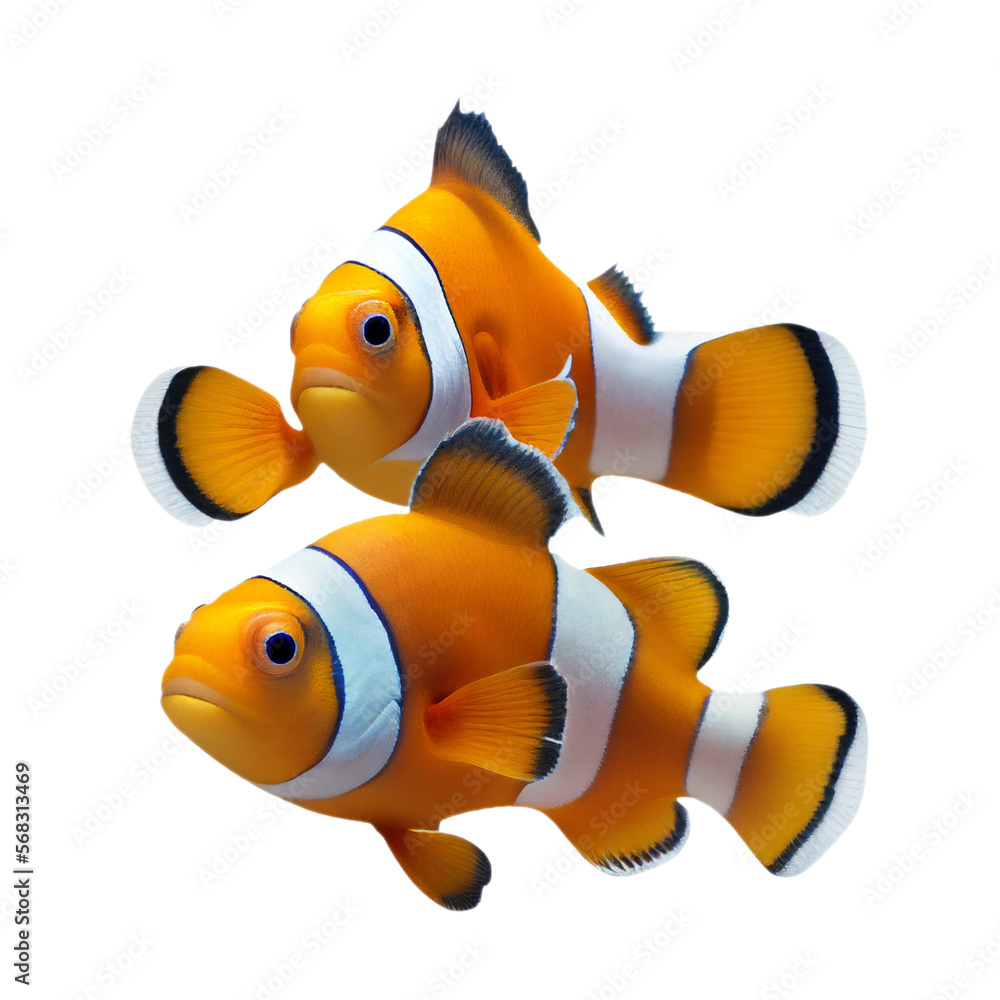 clownfish (ocean marine animal) isolated on transparent background ...