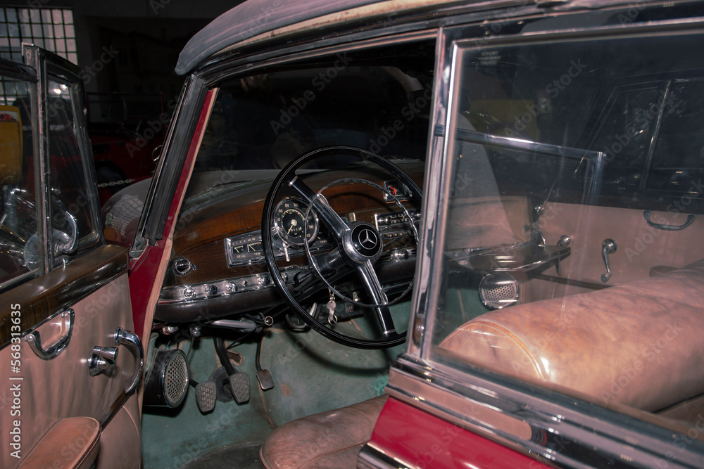 Interior of Mercedes-Benz W186 300C “Adenauer”, manufactured: 1951-1957 ...
