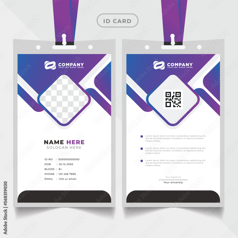 Corporate Id card design with Modern Identity Card Template. Id card ...