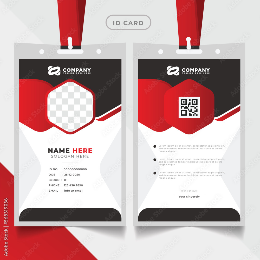 Corporate Id card design with Modern Identity Card Template. Id card ...