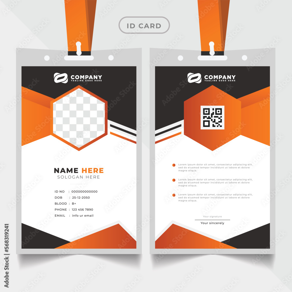 Corporate Id card design with Modern Identity Card Template. Id card ...