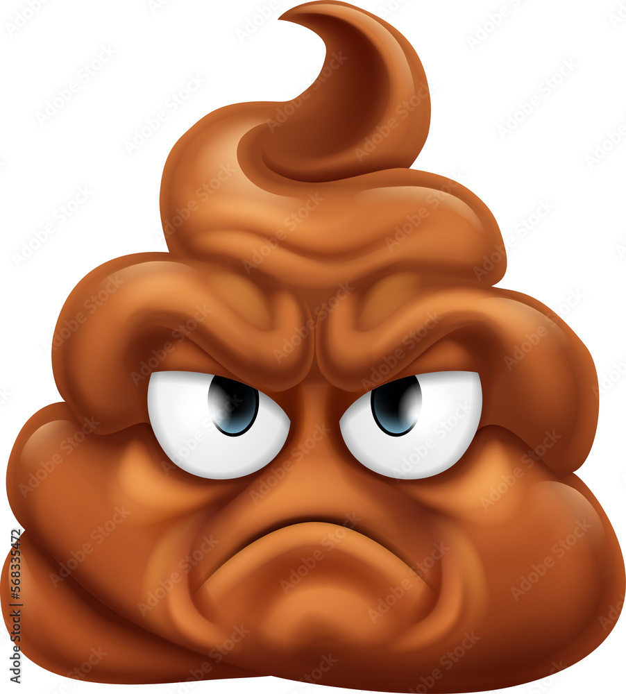 Angry Mad Dislike Hating Poop Poo Emoticon Emoji Stock Illustration ...