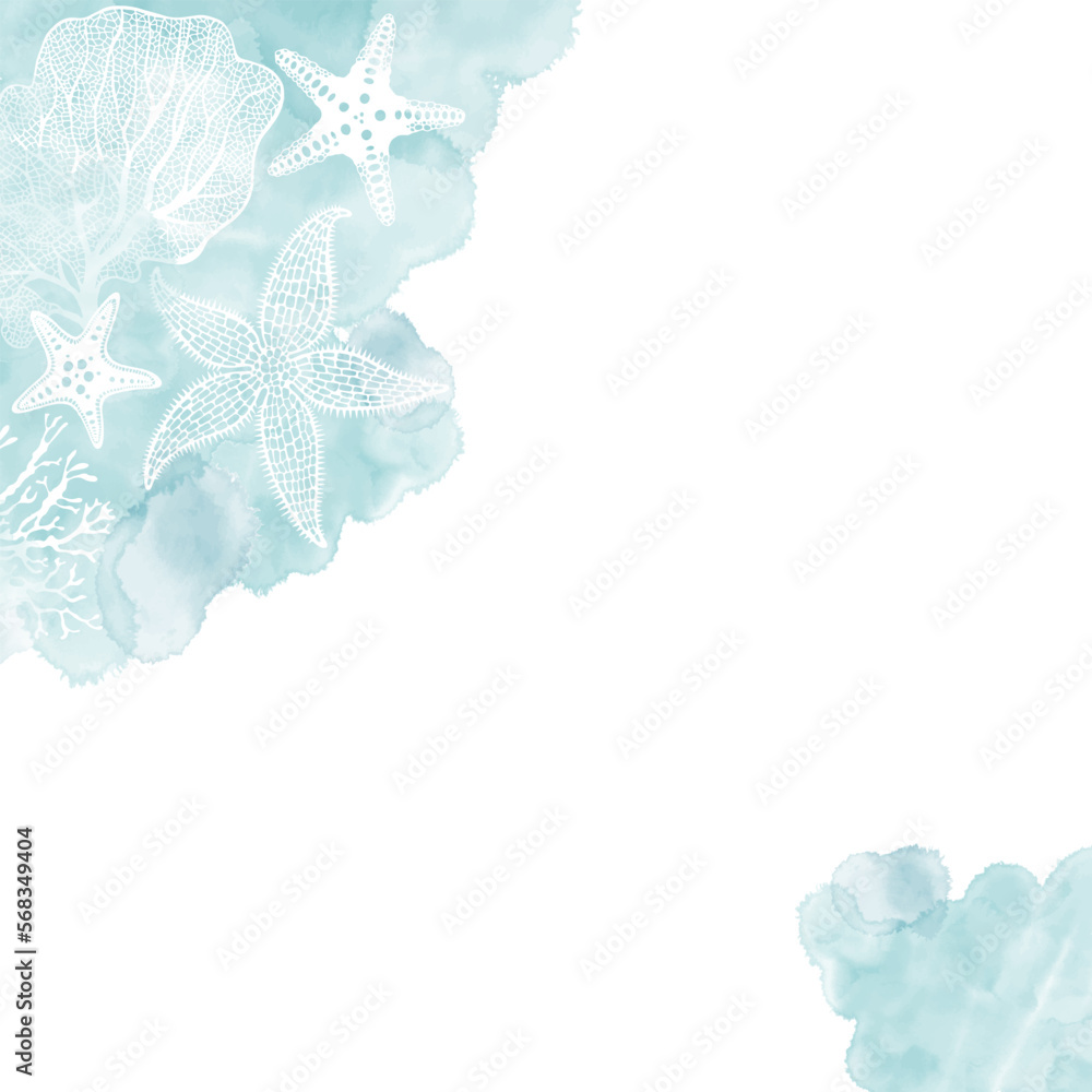 Art sea background. Vector. Luxury design with underwater plants ...