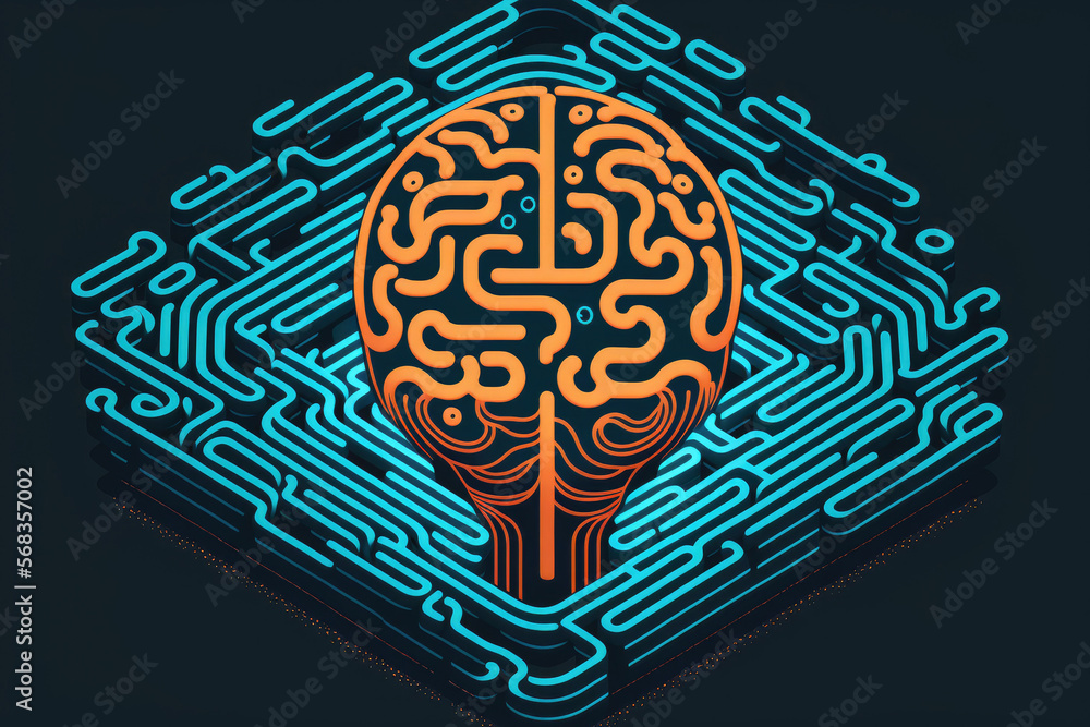 Brain maze concept idea for success in thinking and creativity. bizarre ...