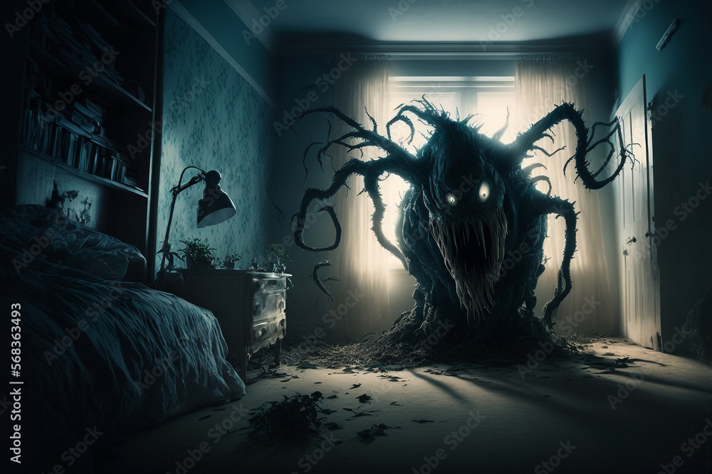 creeping nightmare, created by a neural network, Generative AI ...