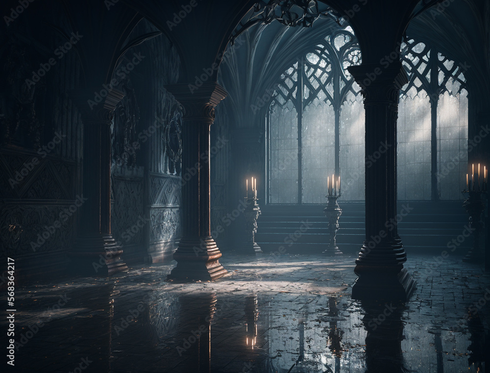 damp gothic dungeon, created by a neural network, Generative AI ...