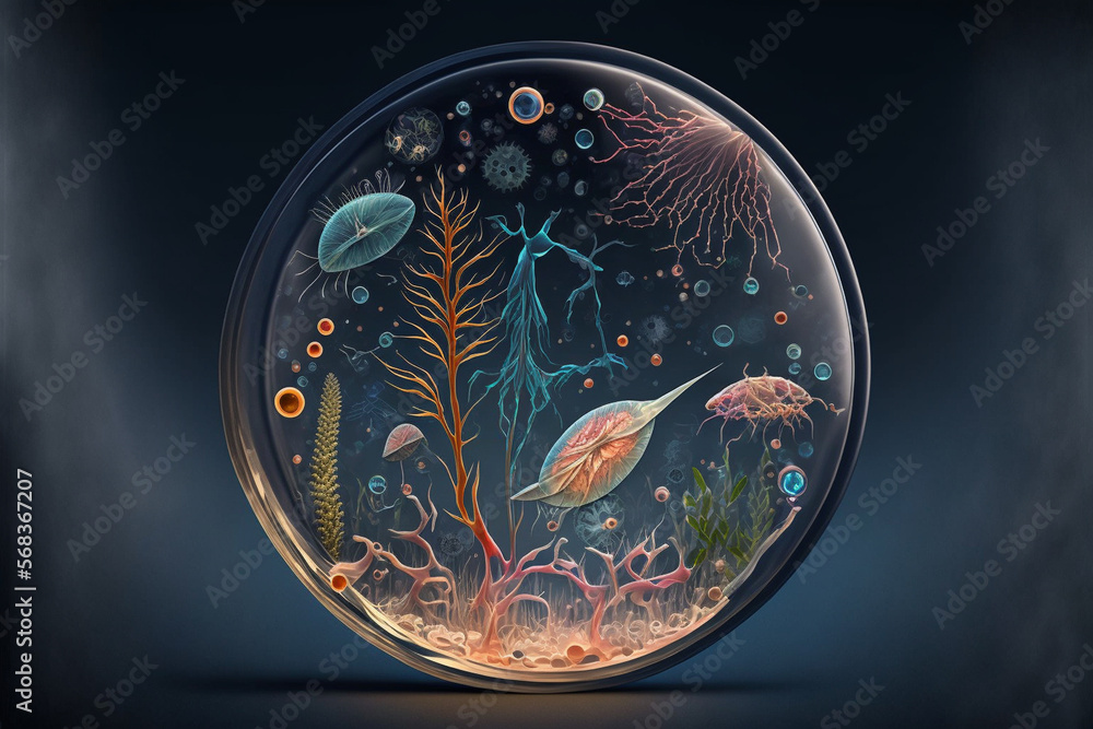 pathogenic bacteria and microbes, created by a neural network ...