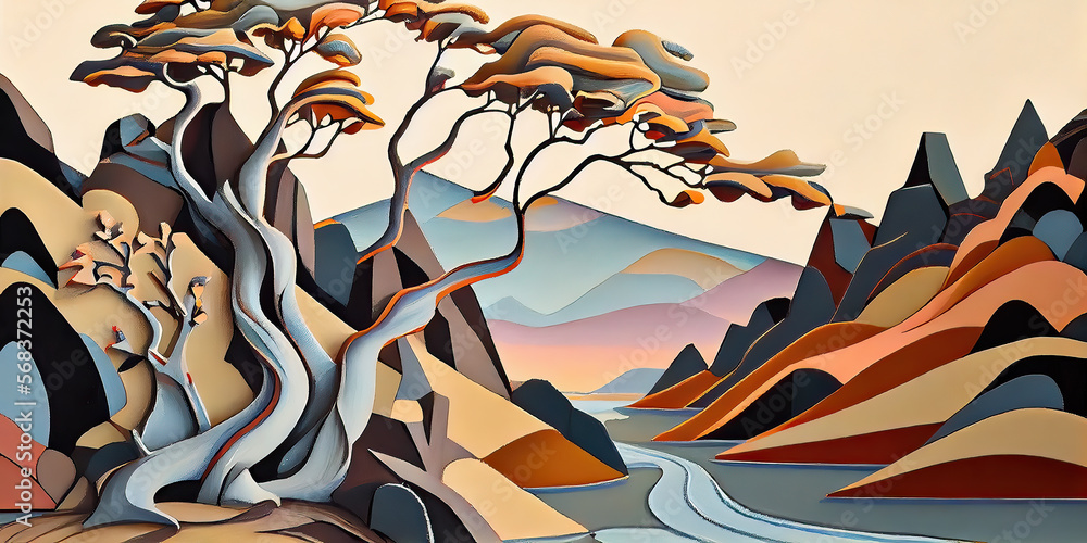 Seasons in the Mountains: A Surrealist, Cubist, Impressionist Landscape ...