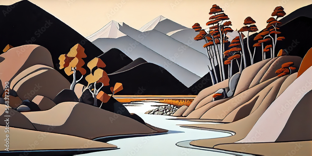 Seasons in the Mountains: A Surrealist, Cubist, Impressionist Landscape ...