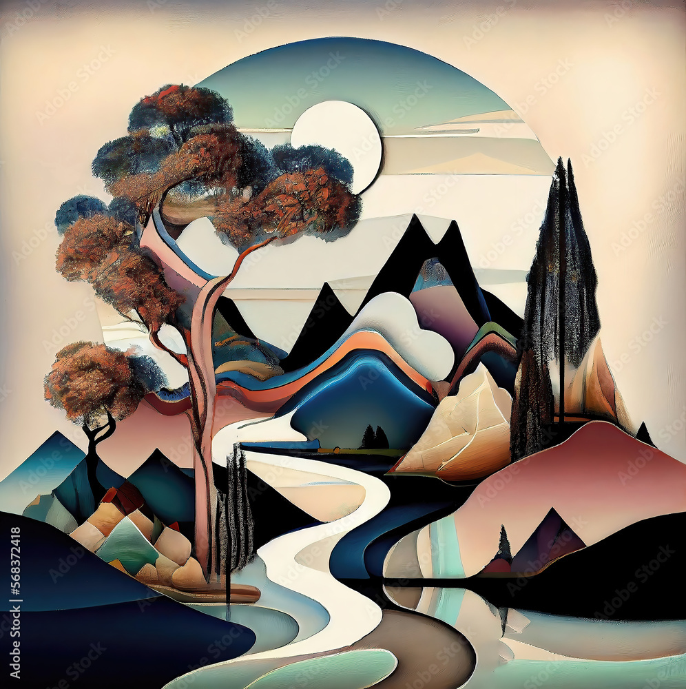 Seasons in the Mountains: A Surrealist, Cubist, Impressionist Landscape ...