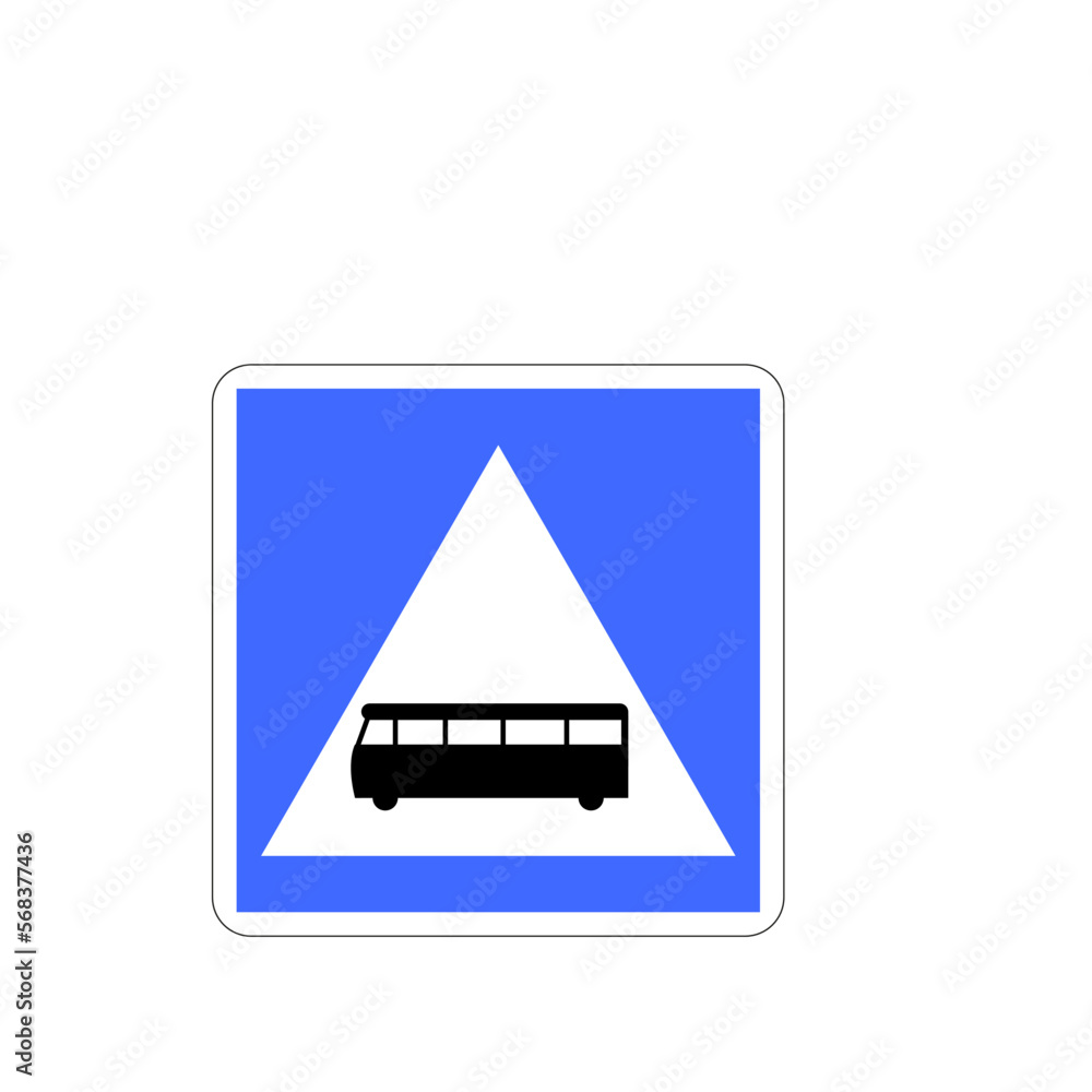 Panneau routier: Traversée par voies de transports en commun vector de ...