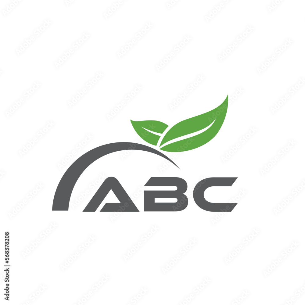 ABC letter nature logo design on white background. ABC creative ...
