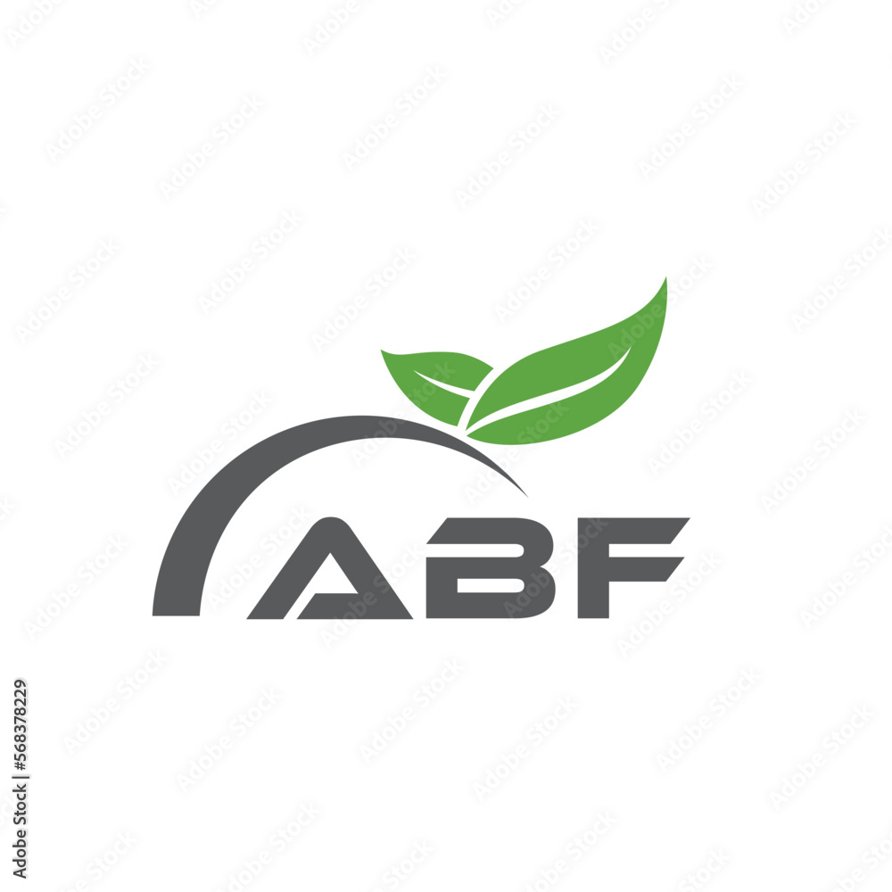 ABF letter nature logo design on white background. ABF creative ...