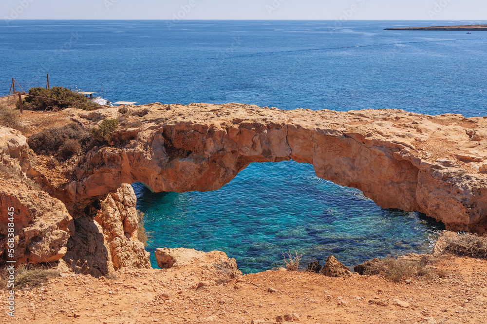 Kamara tou Koraka stone arch in Cape Greco National Forest Park in ...