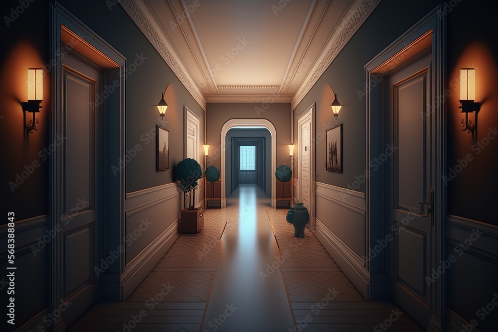 Spooky space with low light . Horror scene.Creepy and Haunting created ...