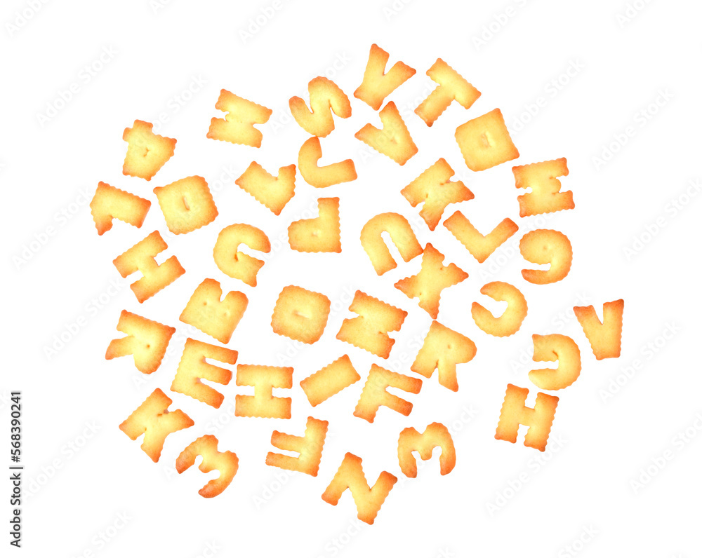 Cracker font, Cookie font alphabet on transparent png Stock Photo ...